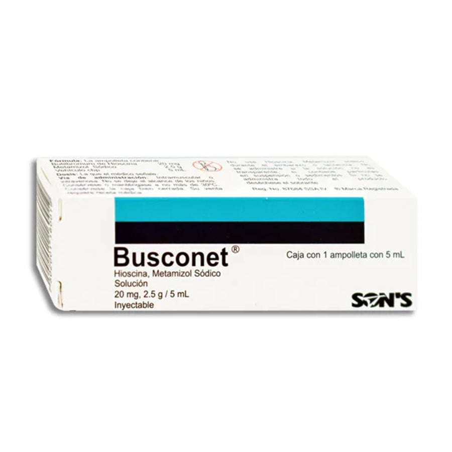 BUSCONET (HIOSCINA/METAMIZOL SÓDICO) 20MG 2.5G/5ML SOLUCIÓN INYECTABLE ...